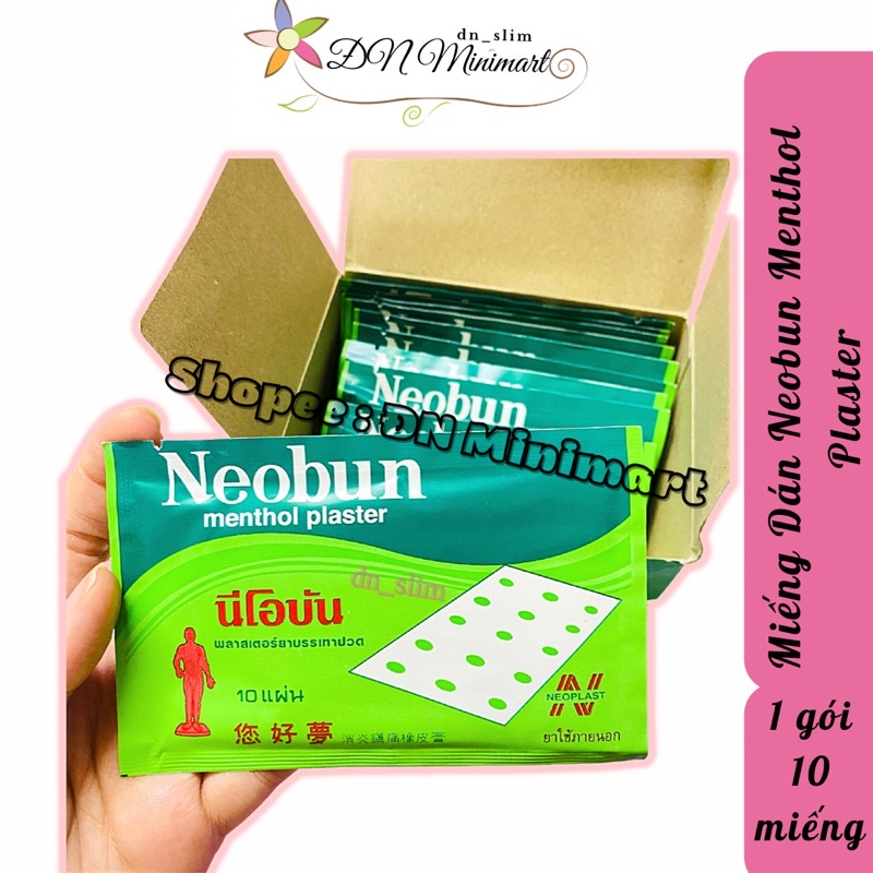 (Gói 10 miếng) Cao Dán Giảm Đau Neobun Menthol Plaster Thái Lan ...