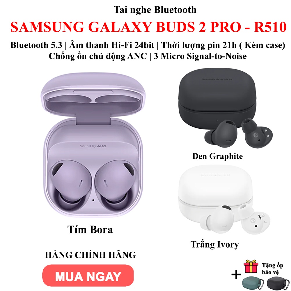 [Tặng ốp] Tai nghe Bluetooth Samsung Galaxy Buds 2 Pro - Hàng chính ...