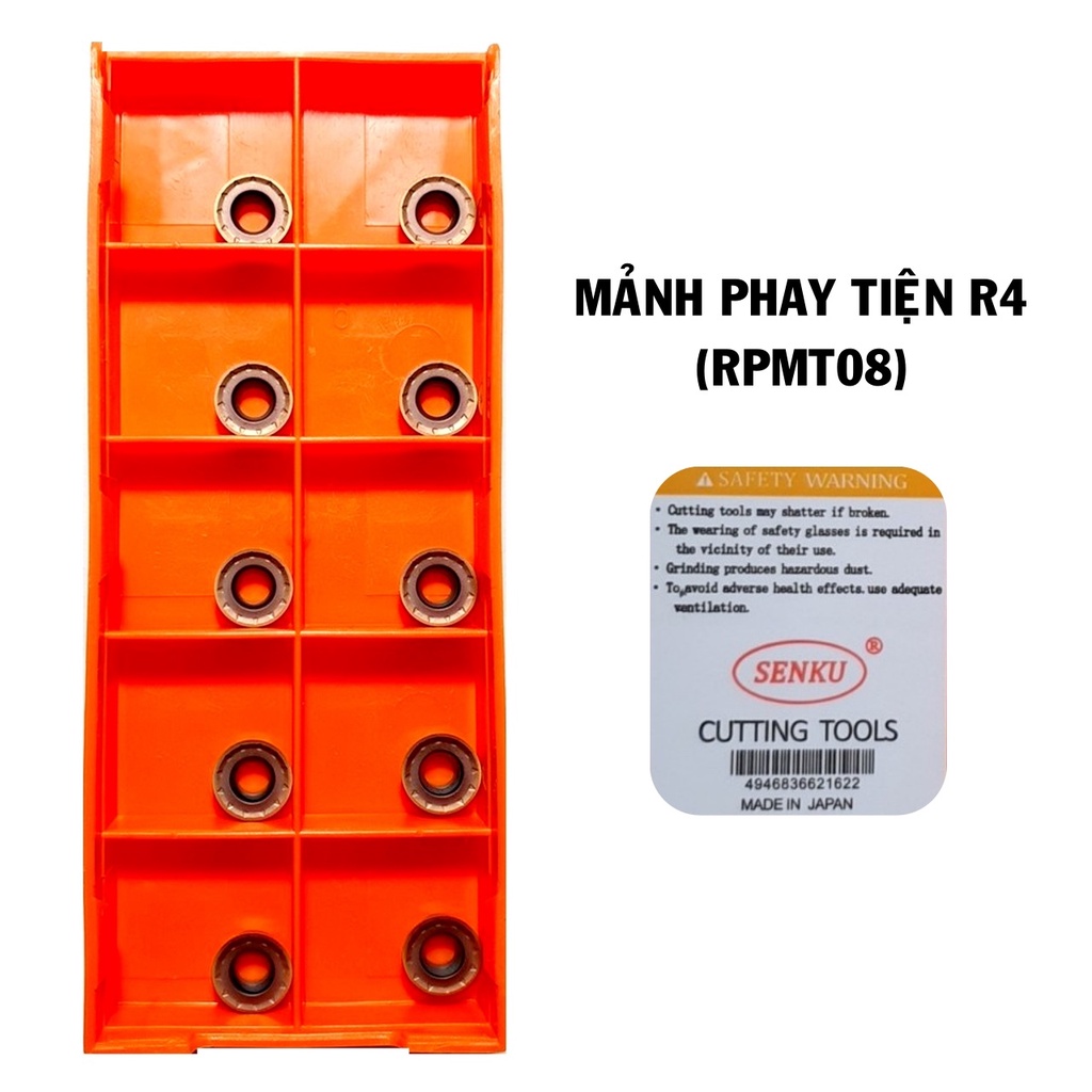 Mảnh phay hột tròn R4, R5, R6 cao cấp Nhật Bản chuyên chạy thép, inox ...