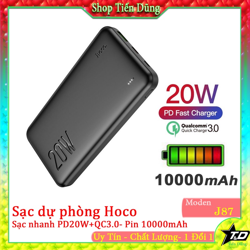 Pin Sạc Dự Phòng Hoco J87 10000mAh Chính Hãng Dòng PD 20W, QC3.0/ PD3.0 ...