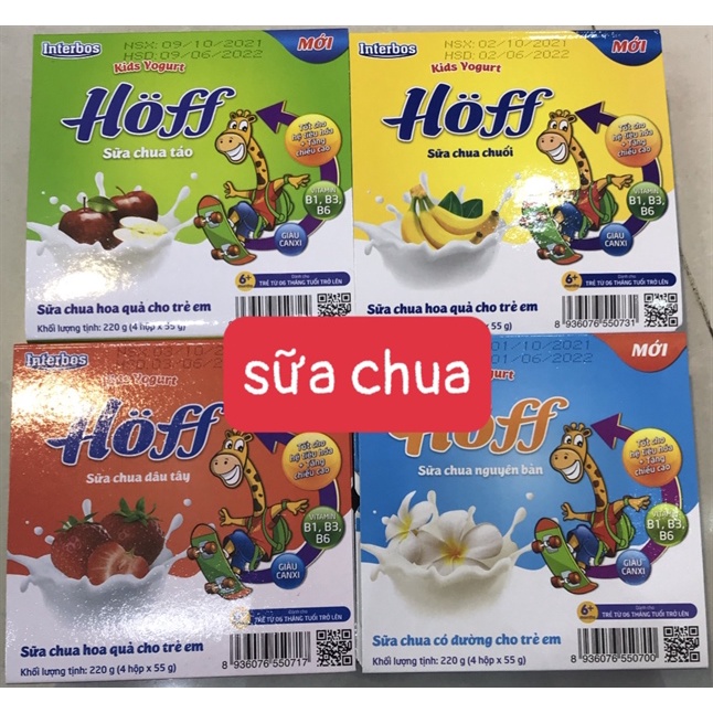 Sữa chua HOFF Interbos 220g (4 hộp x 55g) ĐỦ VỊ | Shopee Việt Nam