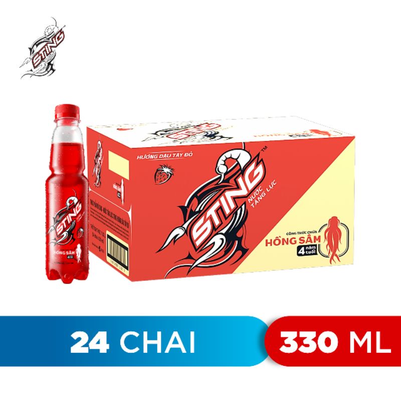 Lốc 6 chai nước tăng lực Sting đỏ dâu Sting vàng 330ml | Shopee Việt Nam
