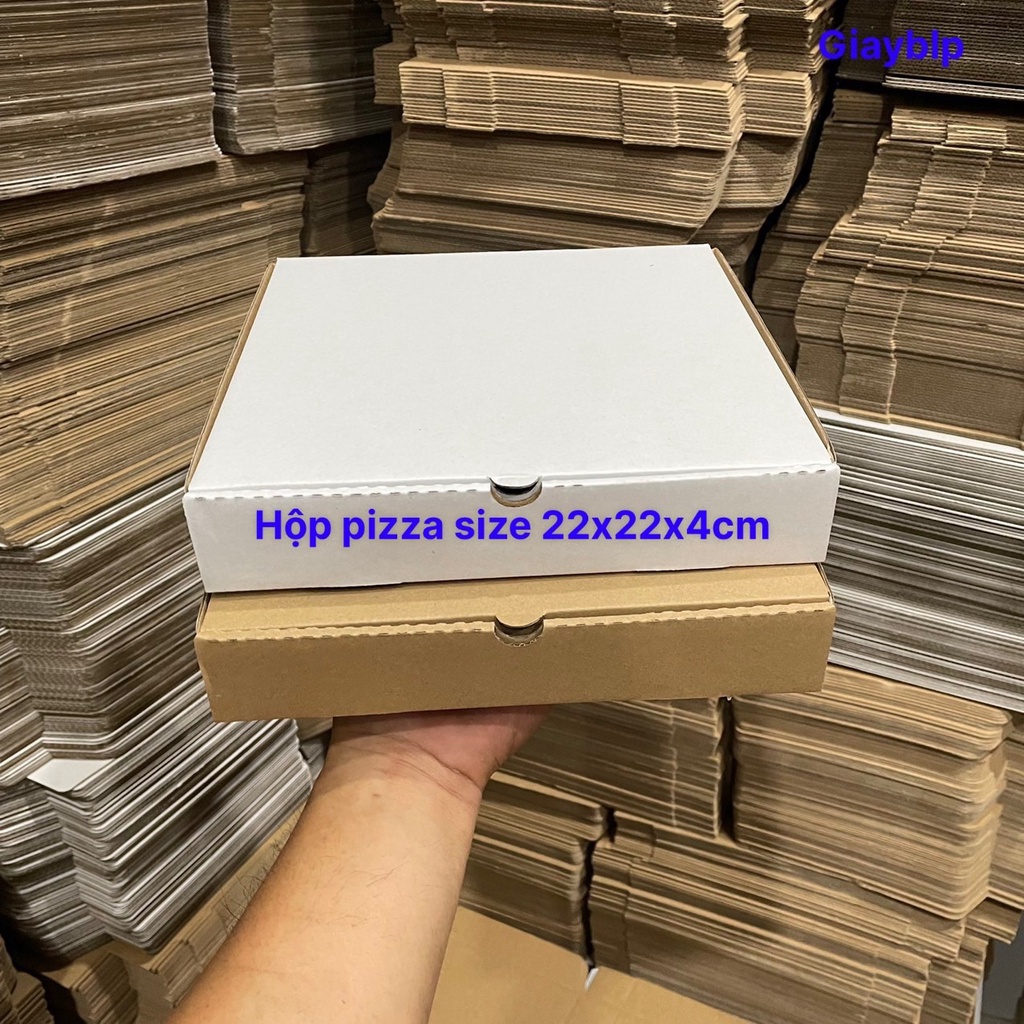 10 Hộp carton đựng bánh pizza size 22x22x4cm | Shopee Việt Nam