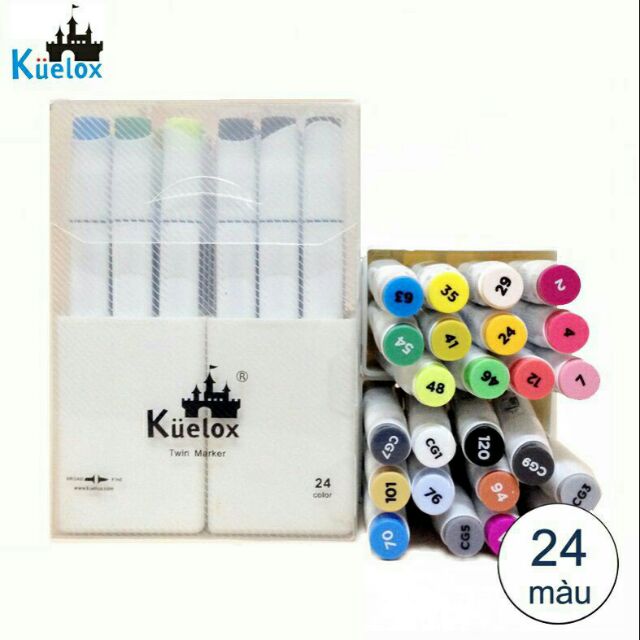 Bộ màu Marker Kuelox ( bộ 24 màu ) | Shopee Việt Nam