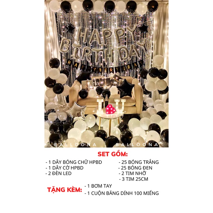 COMBO Set bong bóng trang trí sinh nhật giá rẻ đầy đủ phụ kiện set up ...