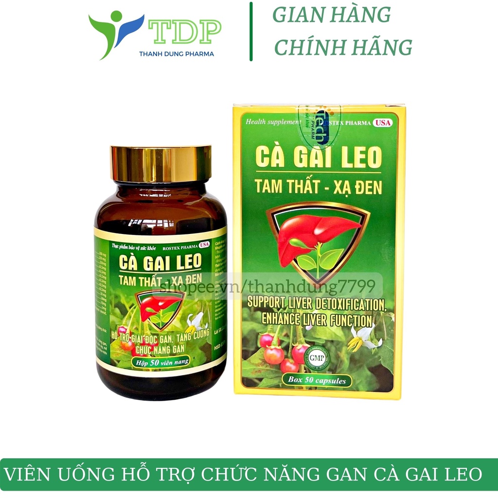 Viên uống CÀ GAI LEO TAM THẤT XẠ ĐEN hỗ trợ giải độc gan, thanh nhiệt ...