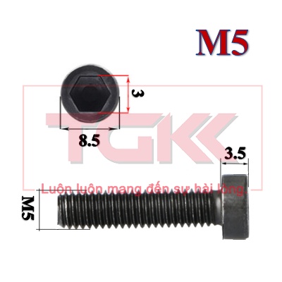 Bulong LGC đầu trụ mỏng 12.9 M5x10 DIN7984 | Shopee Việt Nam