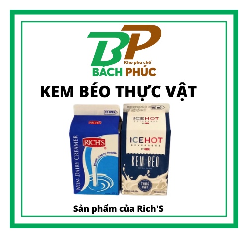 Kem Béo Thực Vật Richs Hộp Rich Lùn 454g Nguyên Liệu Cà Phê Muối Kho Pha Chế Đà Nẵng