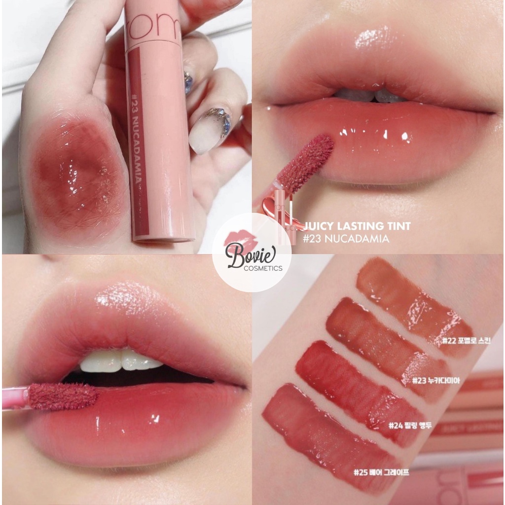 Son Tint Bóng Romand Màu 23 Juicy Glasting Tint Nâu đỏ Nhạt Shopee