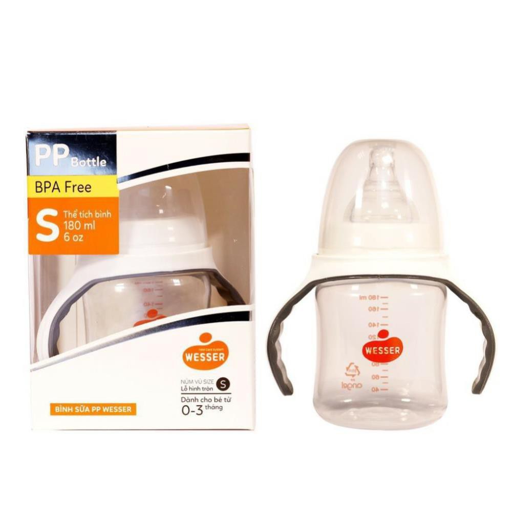 Bình sữa Wesser cổ rộng PP bottle kháng khuẩn 180ml | Shopee Việt Nam