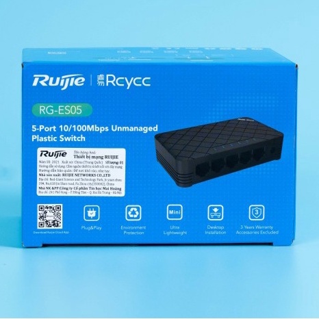 Switch mạng 5 cổng Ruijie RG-ES05 ES05 100, 5port (chính hãng) | Shopee ...