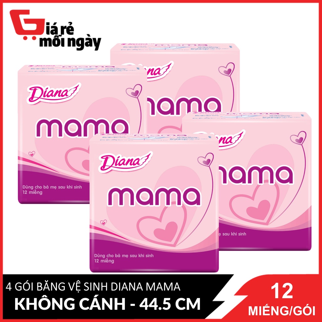 Combo 4 Băng Vệ Sinh Diana Mama Dùng Cho Bà Mẹ Sau Khi Sinh 12 Miếng ...