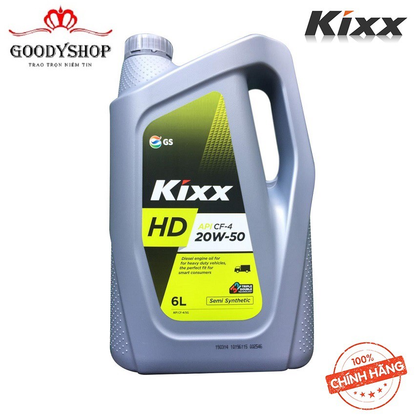 Dầu nhờn động cơ Diesel bán tổng hợp Kixx HD CF-4 20W/50 6L GOODYSHOP ...