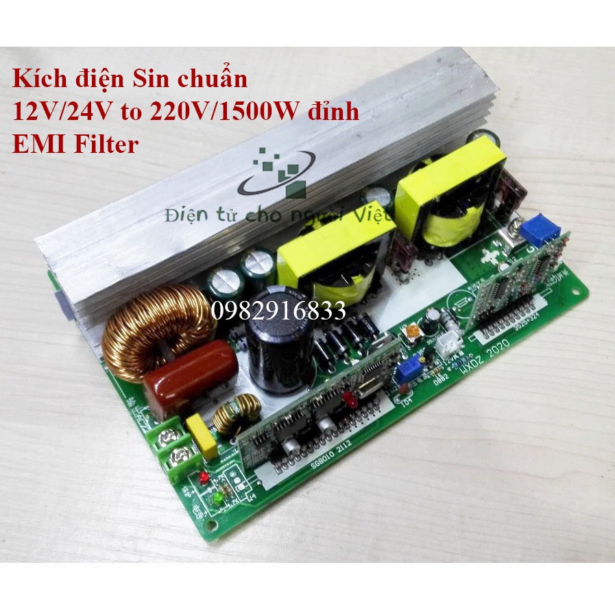 Bo mạch biến điện sin chuẩn Inverter 12V to 220V 750W công suất đỉnh 1500W | Shopee Việt Nam