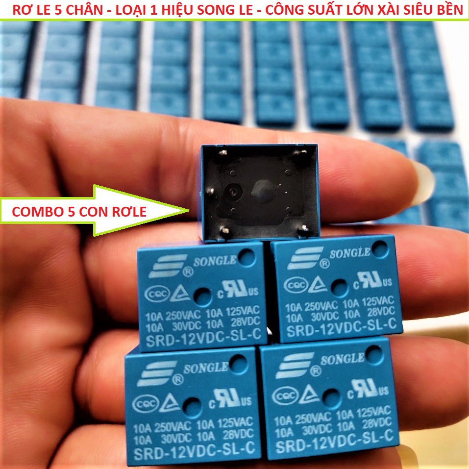 Role 12v 5 chân ( combo 5 con ) relay 5 chân - Bảo hành 12 tháng ...