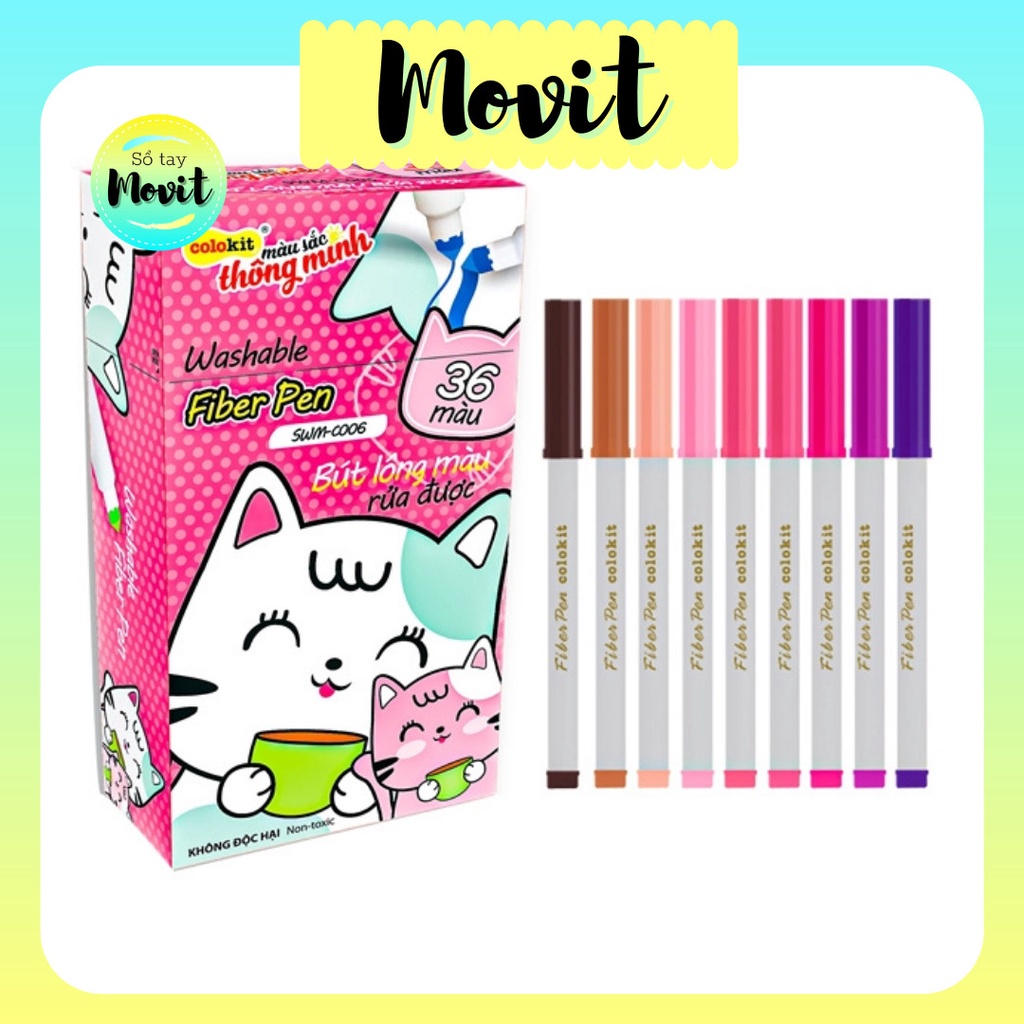 Bộ 36 bút lông màu Fiber Pen Colokit Thiên Long | Shopee Việt Nam