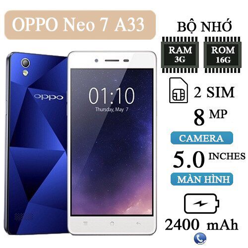 Điện thoại OPPO A33 Neo 7 2sim bộ nhớ 16G mới, Chơi TikTok zalo FB Youtube. Bh 6 Tháng | Shopee ...