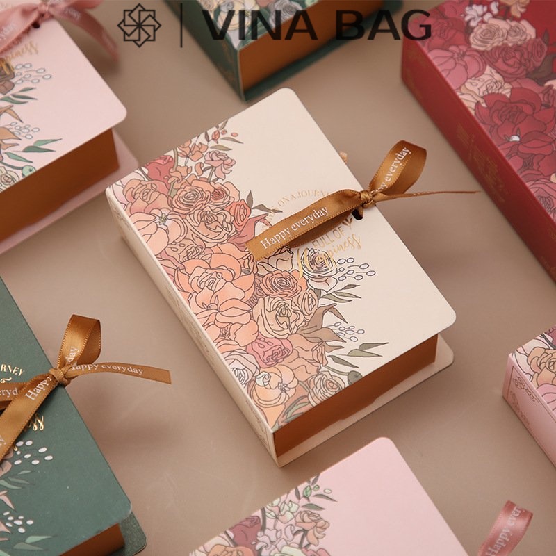 Hộp đựng quà, hộp đựng trang sức, cài áo tự gấp họa tiết ROSE | Shopee ...