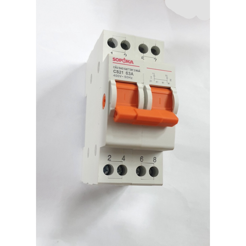 Cầu dao đảo chiều 2P 63A Sopoka chuyển đổi 2 nguồn điện | Shopee Việt Nam