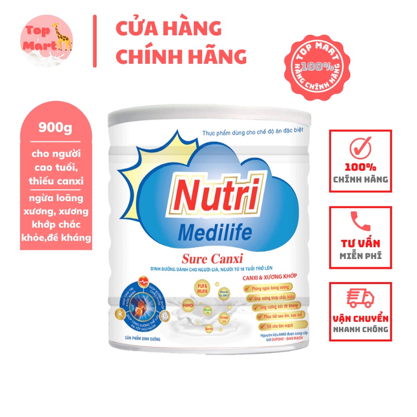 Sữa bột NUTRI MEDILIFE SURE CANXI 900g cho người già | Shopee Việt Nam
