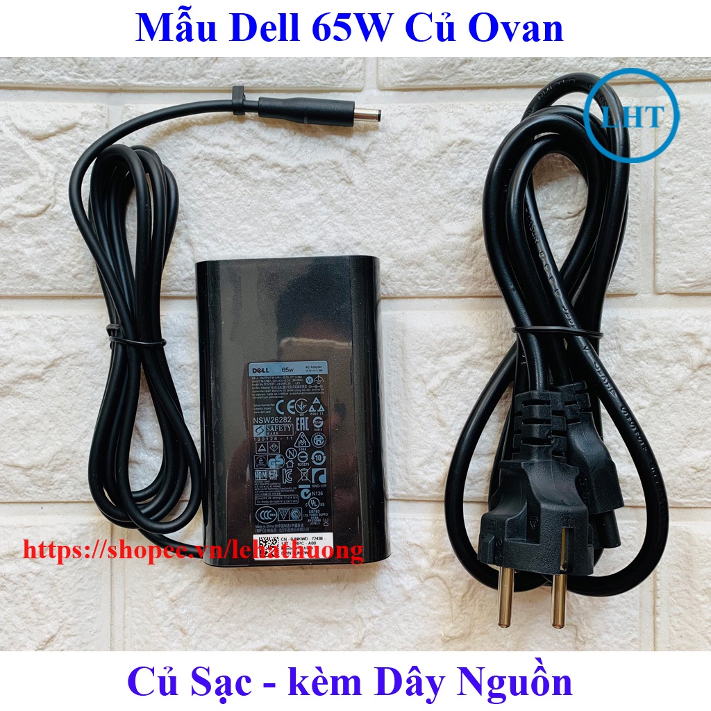 Sạc Laptop Dell Oval 65W - 19.5V - 3.34A - Đầu kim nhỏ 4.5*3.0mm DELL ...