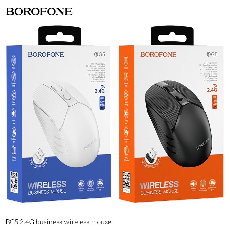 CHUỘT MÁY TÍNH KHÔNG DÂY BOROFONE BG5 WIRELESS Buness Moues 2.4Ghz nhỏ ...
