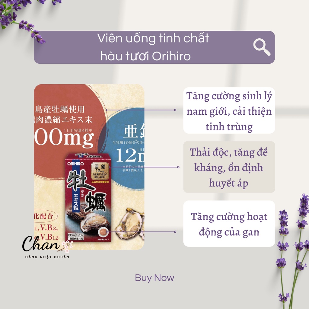 Viên uống tinh chất hàu tươi tăng cường sinh lý Orihiro 120 viên | Shopee Việt Nam