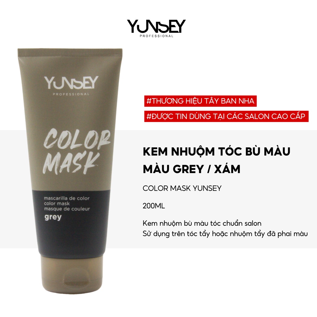 Kem nhuộm dưỡng tóc màu Xám Grey Color Mask Yunsey 200ml | Shopee Việt Nam