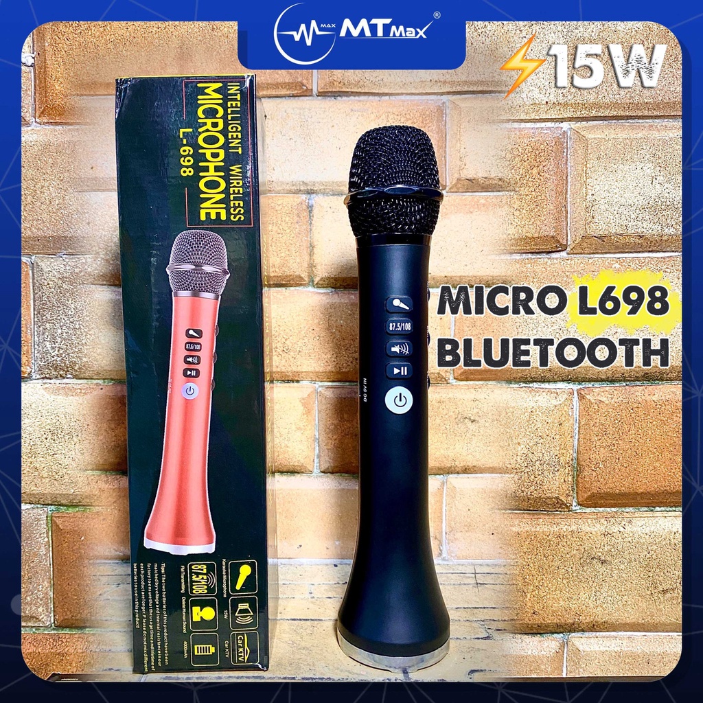 Micro kèm loa karaoke bluetooth L698 pin sạc tiện lợi thiết kế sang ...