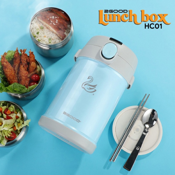 Bộ Hộp Cơm Giữ Nhiệt 2GOOD Lunch Box HC01 (2000ml) - Kèm Muỗng và Đũa ...