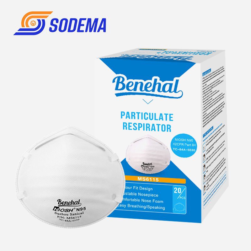 (Hộp 20 cái) Khẩu trang chuẩn NIOSH N95 BENEHAL MS6115 dạng cup chính hãng, màu trắng, chống bụi ...