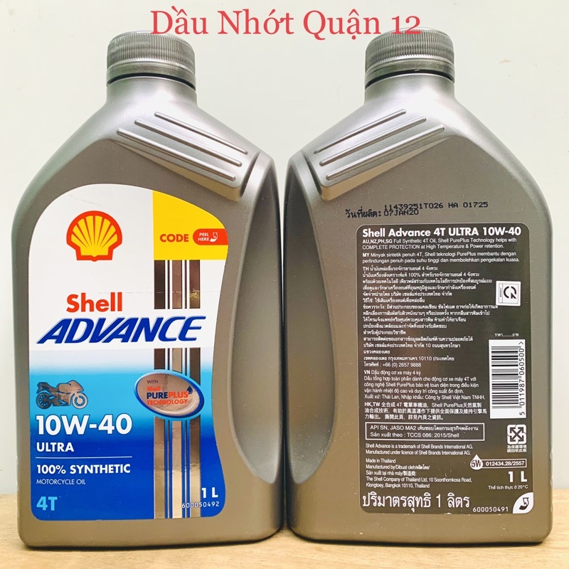 Shell Châu Á - Nhớt Shell Advance Ultra 10W-40 Made in Thailand - Tem 2 ...