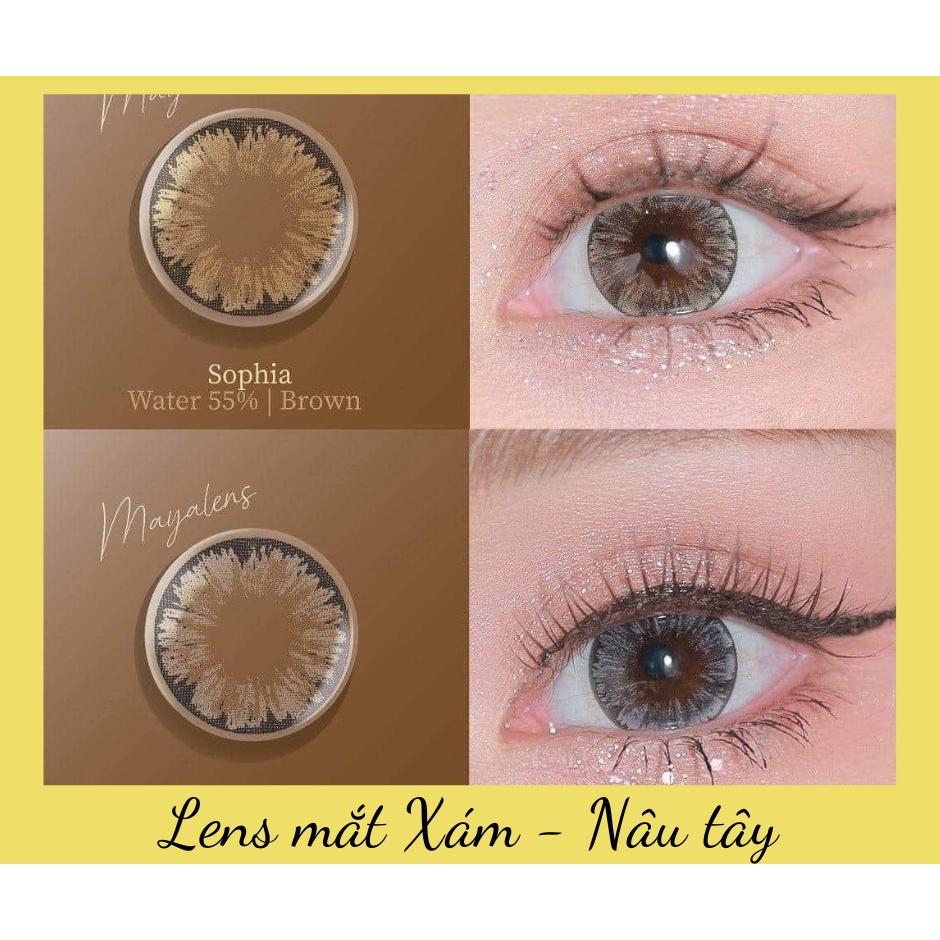 lens mắt xám tây vân đen Sophia GIÃN TO | Shopee Việt Nam