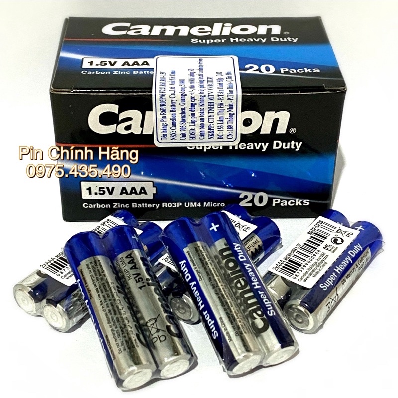Pin AAA Camelion R03P Micro UM4 Super Heavy Duty Chính Hãng Hộp 20 Đôi ...