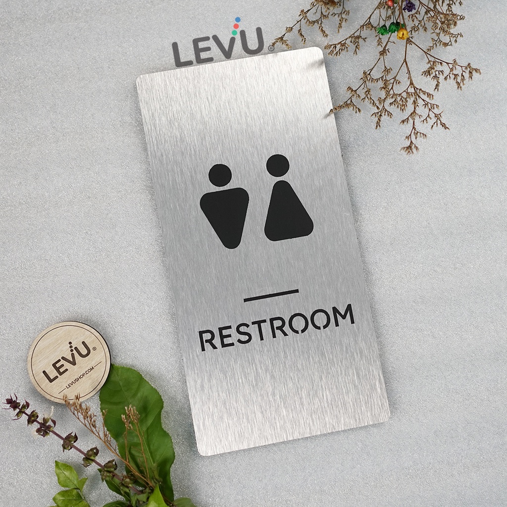 Bảng decor toilet bằng nhôm alu dán cửa phòng WC - Restroom - Men ...