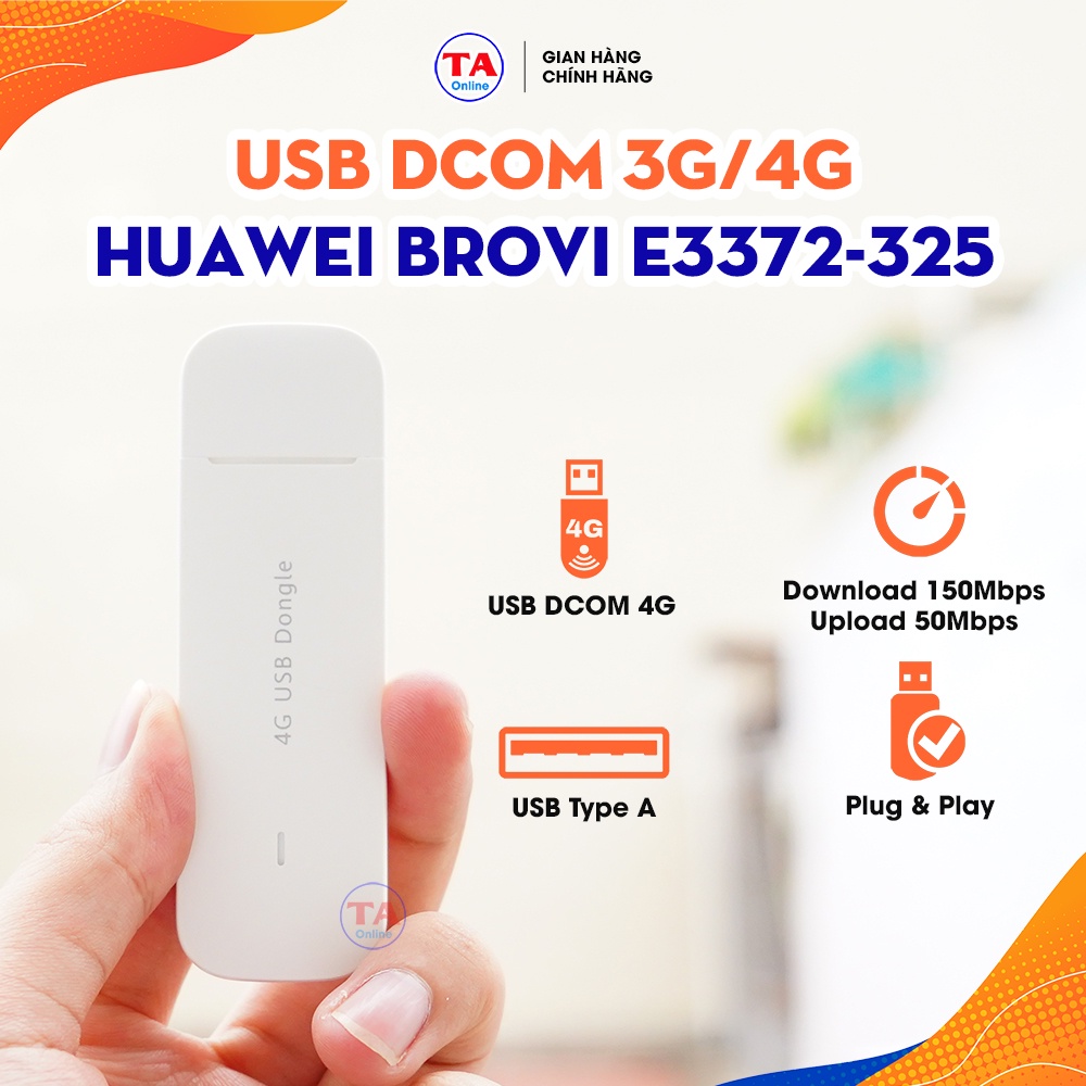 USB DCOM 4G Huawei Brovi E3372 Tốc Độ 150Mbps Chuyên Dụng Change IP ...