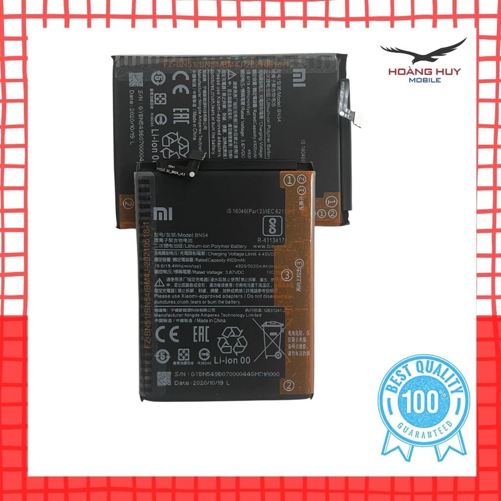 Pin Xiaomi Redmi Note 9 Redmi 10x BN54 Dung Lượng 5020mAh Hàng Zin Nhập ...