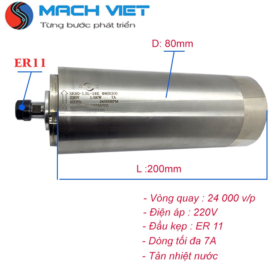 Động cơ Spindle phay SK 1.5KW ER16 ( củ đục vi tính) tản nhiệt nước | Shopee Việt Nam