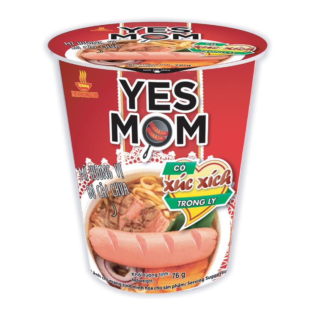 Mì Ly Bò Cải Chua Yes Mom Có Xúc Xích 76g | Shopee Việt Nam