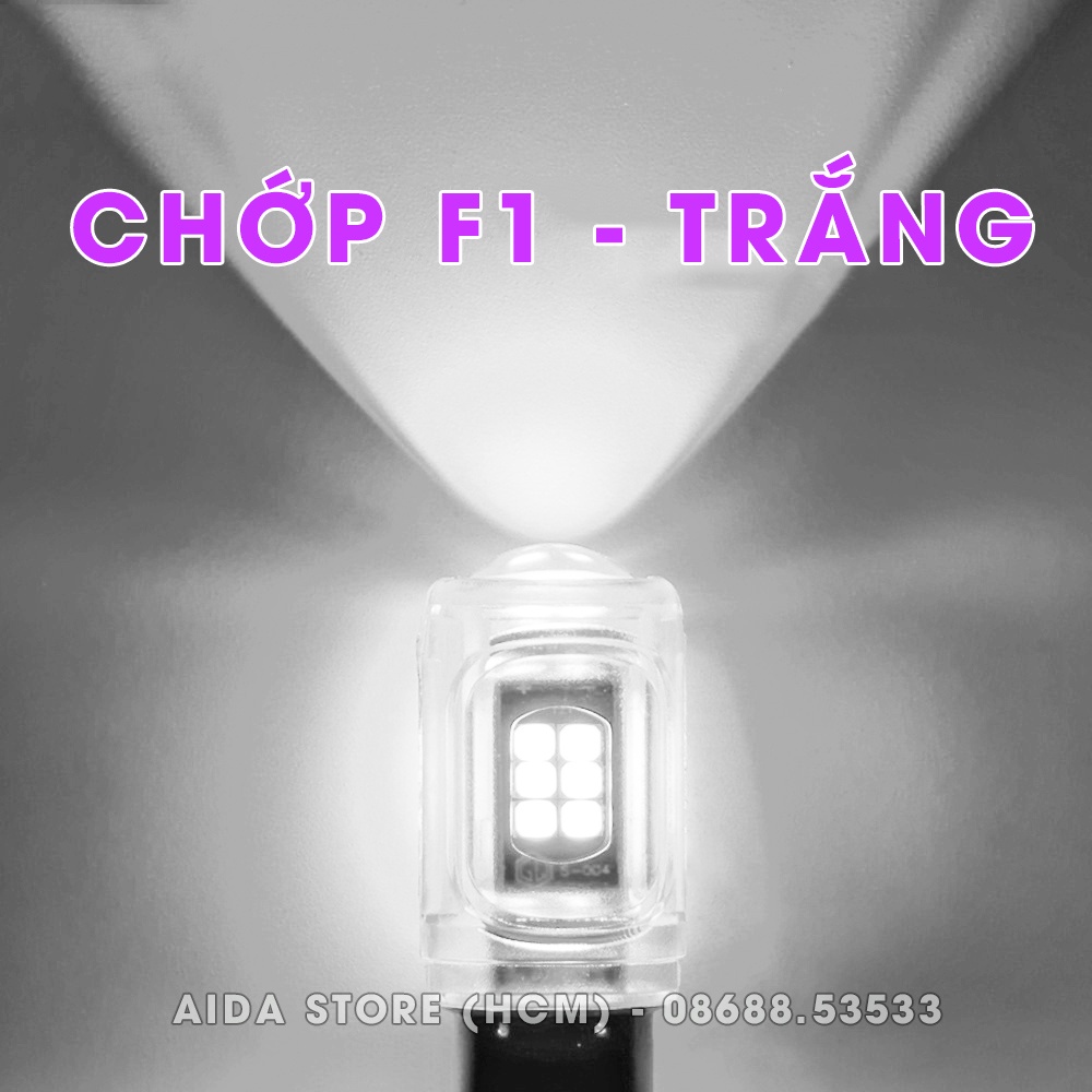Đèn phanh stop chớp F1 1157 16smd CREE thấu kính max sáng cho xe máy, ô tô DC12v BAY15D 2 tim ...