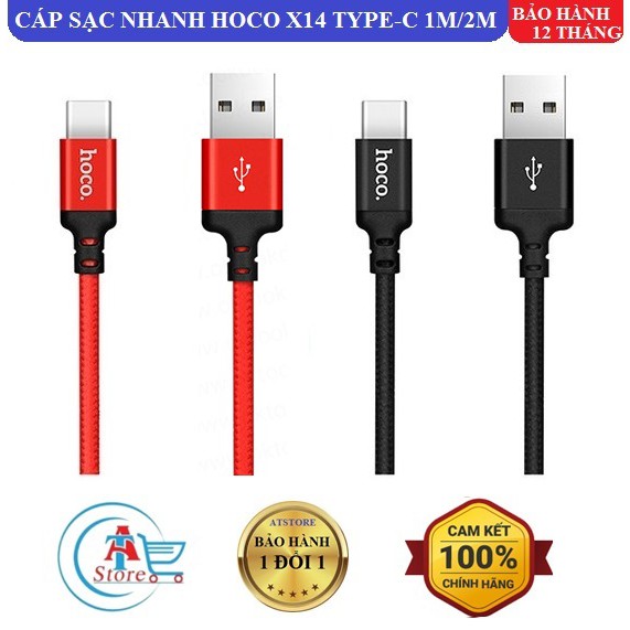 Cáp Sạc Nhanh Hoco X14 TypeC, MicroUSB, LN (1m/2m) Chính Hãng - Dây Sạc Cho Android - AT Store ...