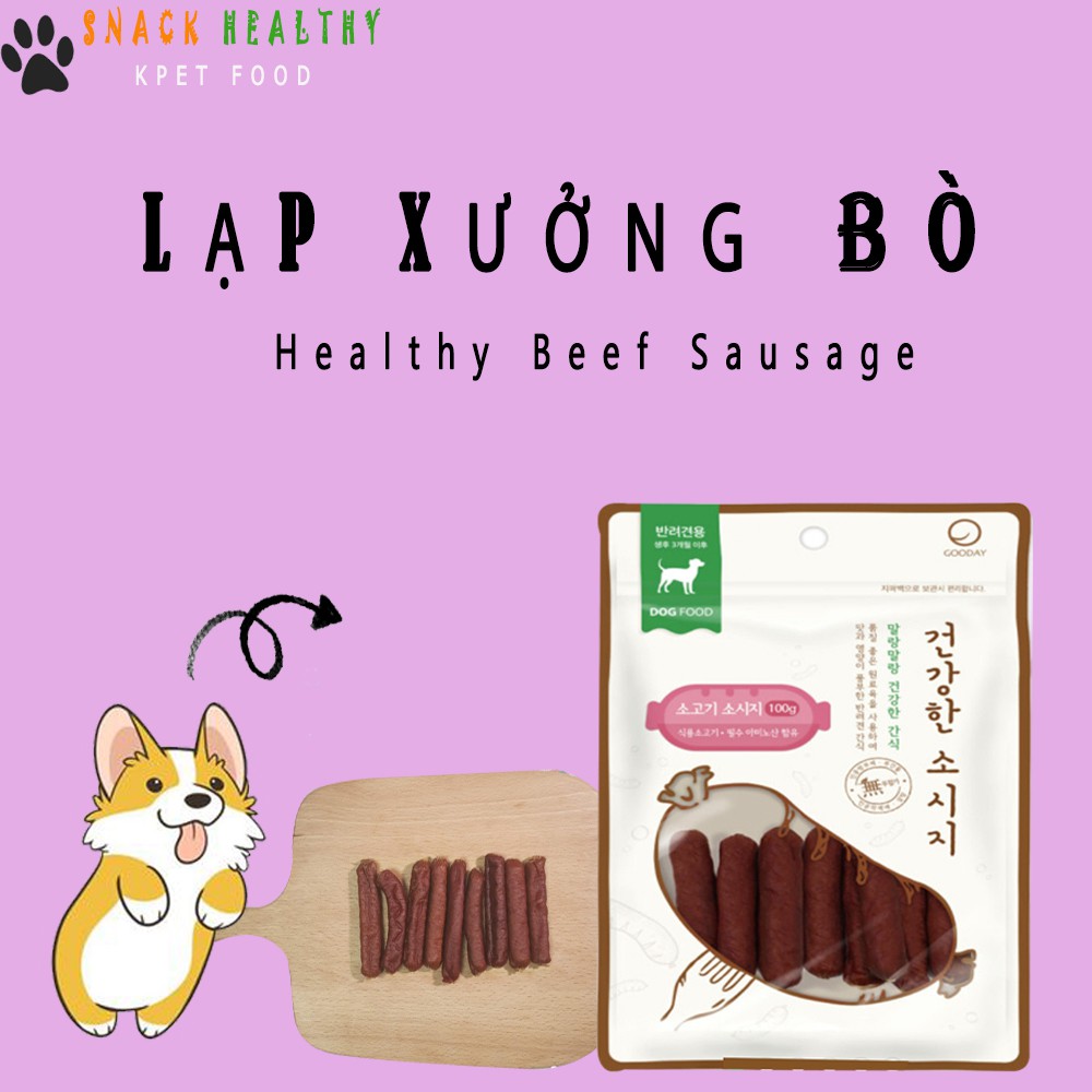 BÁNH THƯỞNG CHO CHÓ - LẠP XƯỞNG BÒ - HEALTHY BEEF SAUSAGE - 100g ...