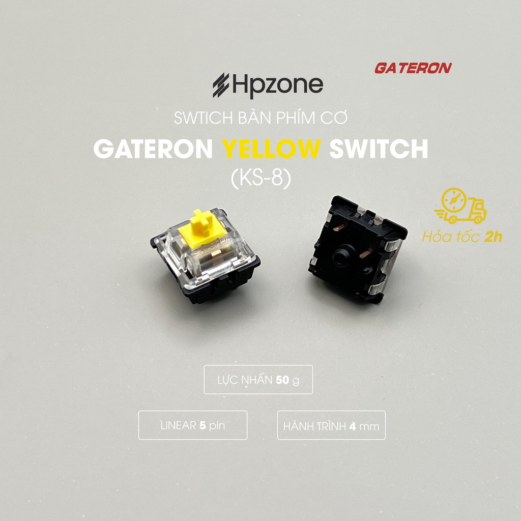 Switch Gateron Yellow KS-8 5Pin Bottom đen Công tắc thay thế cho bàn ...