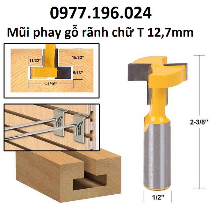 Mũi dao phay gỗ rãnh chữ T cốt 12,7mm | Shopee Việt Nam