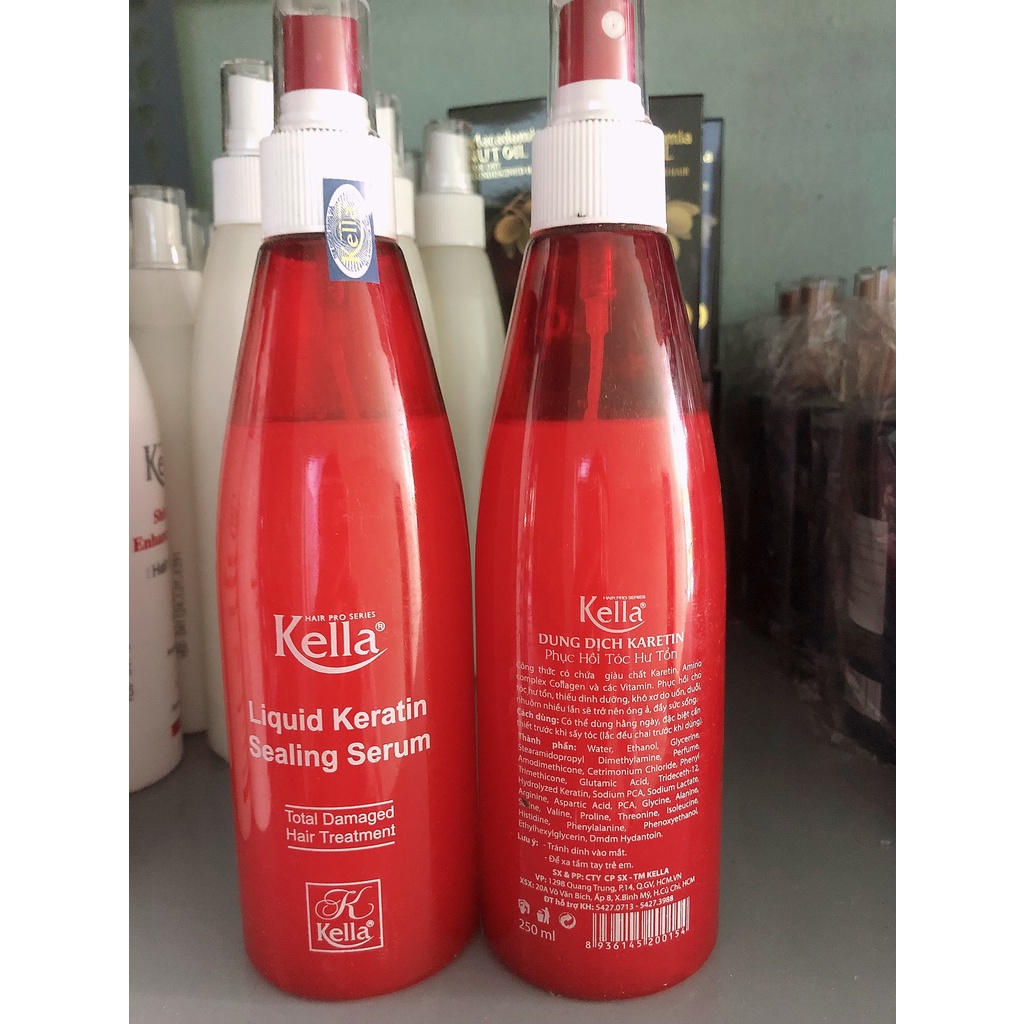 Xịt dưỡng tóc Kella Keratin phục hồi tóc hư tổn 250ML-HÀNG CHUẨN SALON ...