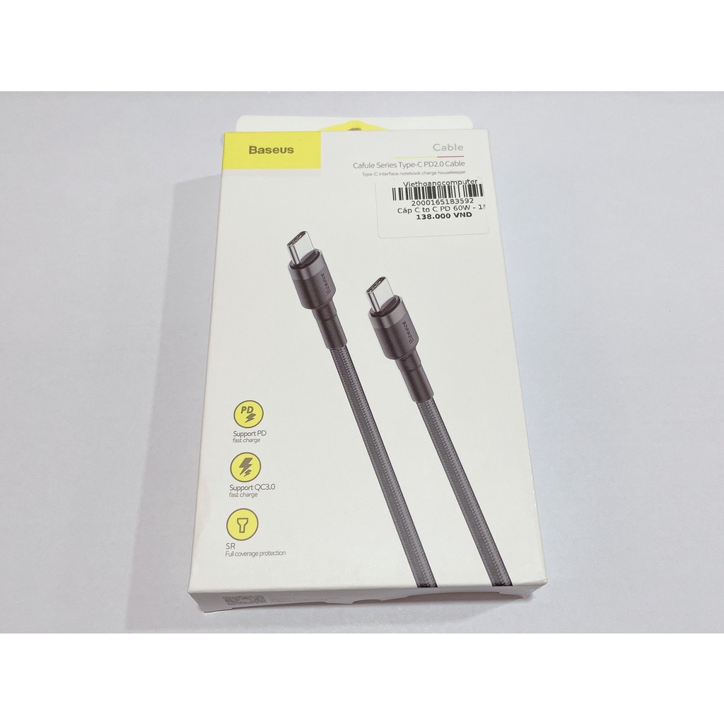 Cáp C to C PD 60W - 1M Baseus | Shopee Việt Nam