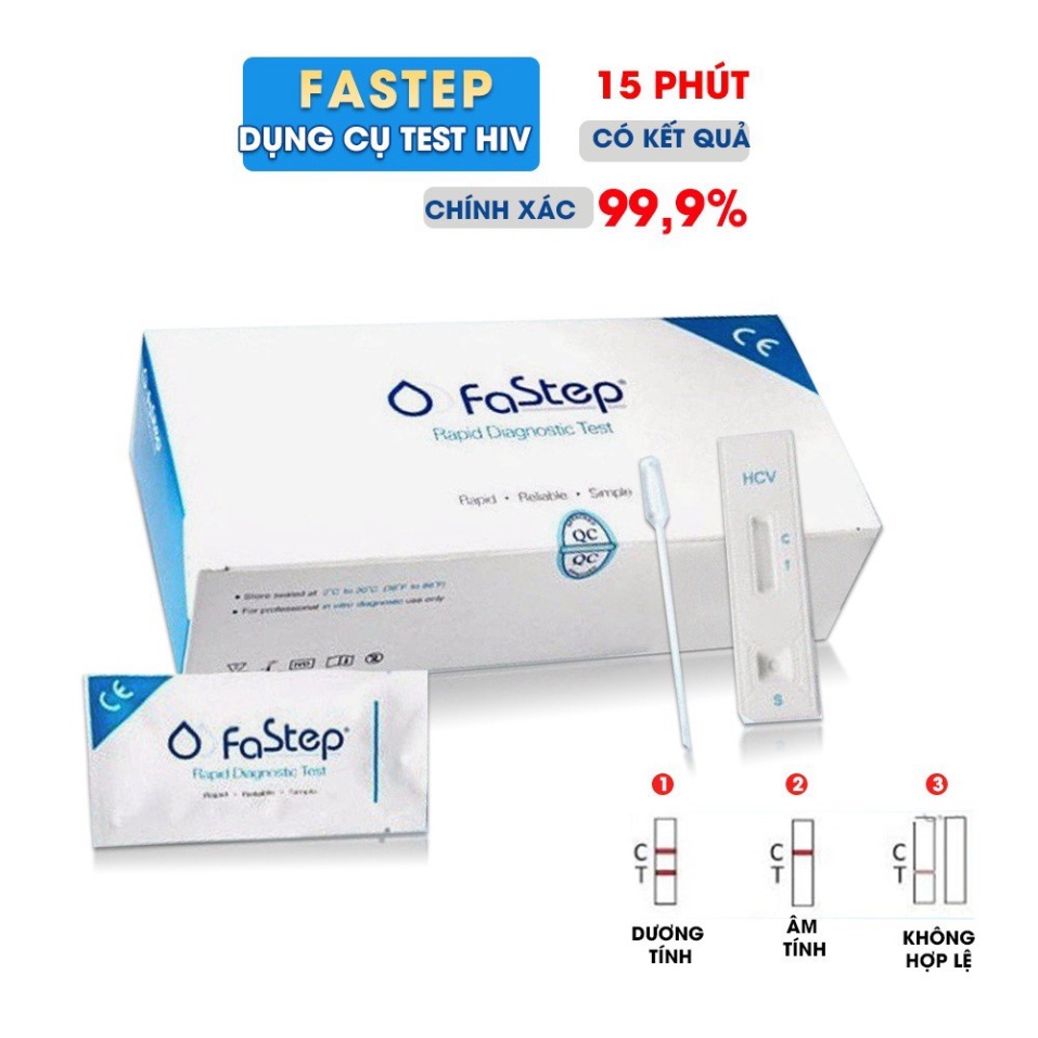 Bộ Que Test HIV FasTep [Mỹ] Test HIV Nhanh cho kết quả chính xác 99,9% ...