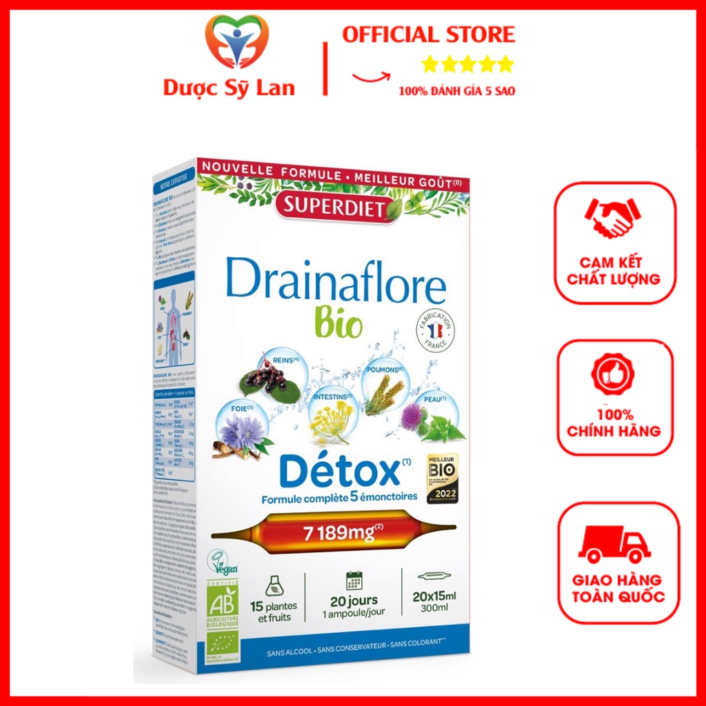 Nước Uống Thải Độc Chuyên Sâu Superdiet Drainaflore Bio Detox Của Pháp ...