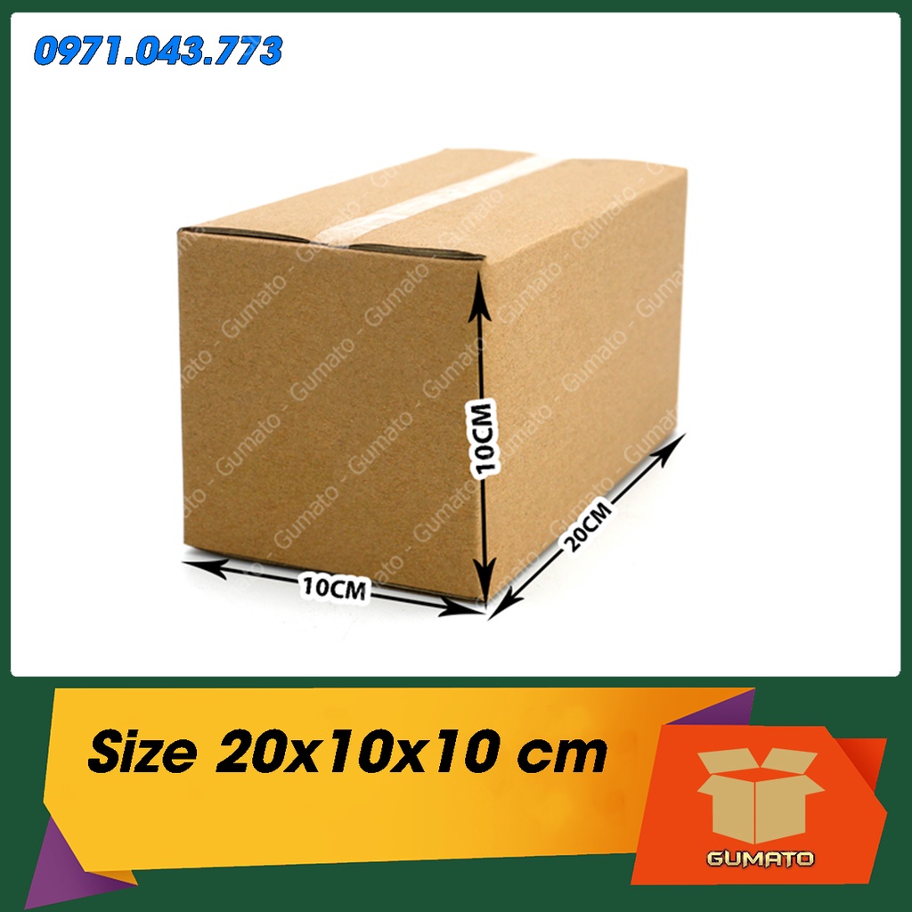 Size 20x10x10 cm, hộp giấy thùng carton gói hàng tại Gumato (Mã số P50 ...