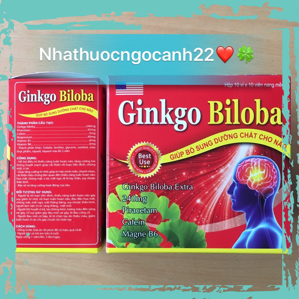 (CHÍNH HÃNG)Viên uống bổ não Ginkgo Biloba 240mg hộp màu đỏ | Shopee ...